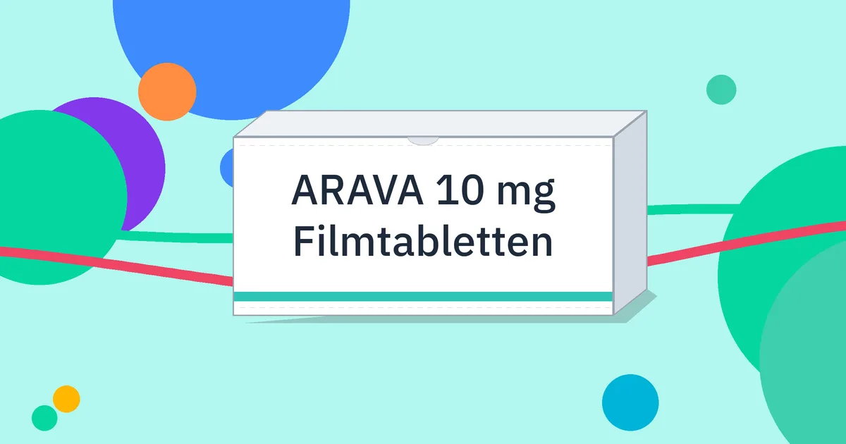 Symbolbild: Packung mit der Aufschrift ARAVA 10 mg Filmtabletten (PZN 10525962) – Verfügbarkeit und Bezug in Apotheken in Frankfurt am Main