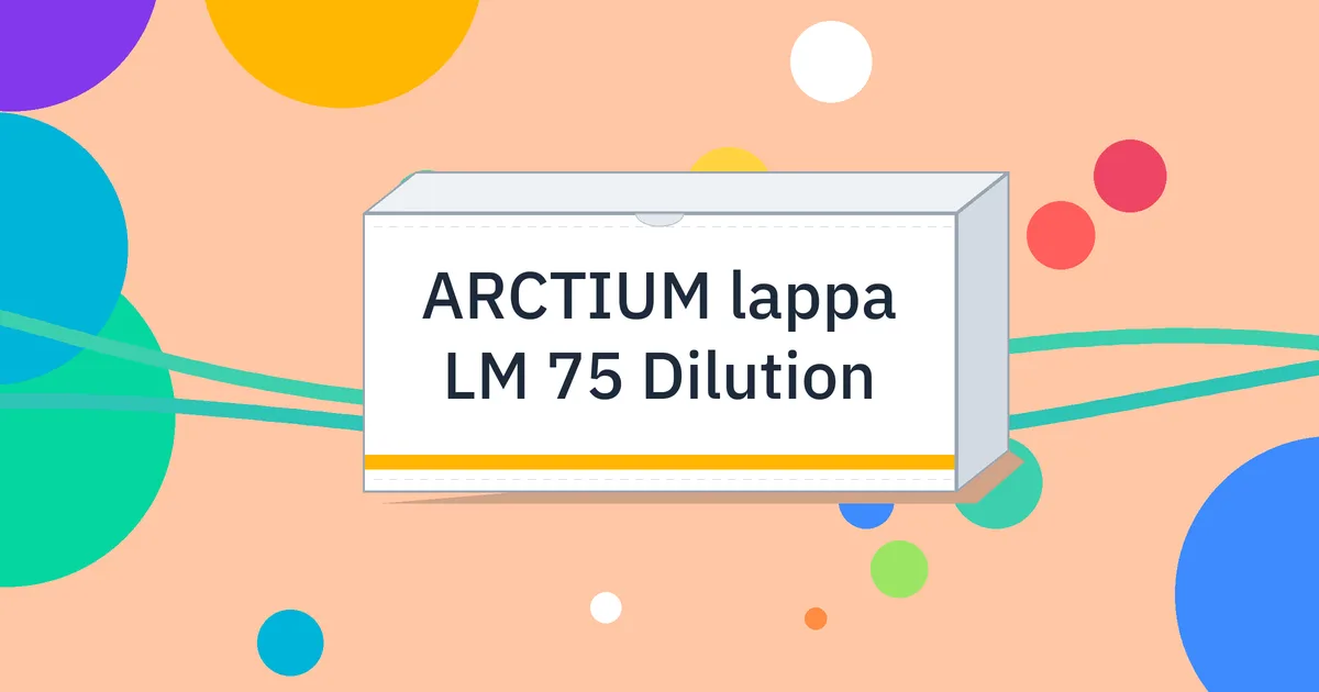 Symbolbild: Packung mit der Aufschrift ARCTIUM lappa LM 75 Dilution (PZN 13388069) – Verfügbarkeit und Bezug in Apotheken in Frankfurt am Main