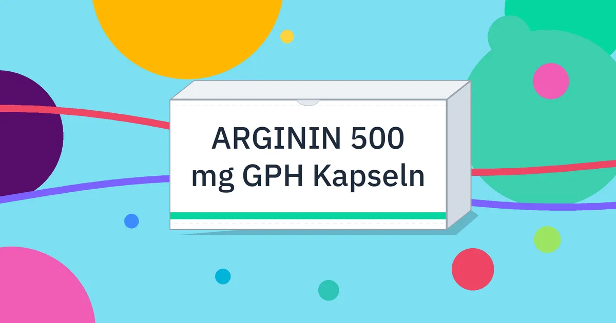 Symbolbild: Packung mit der Aufschrift ARGININ 500 mg GPH Kapseln (PZN 01395590) – Verfügbarkeit und Bezug in Apotheken in Frankfurt am Main