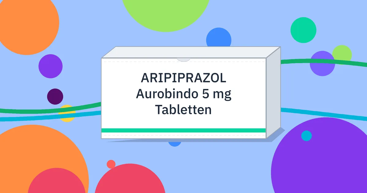Symbolbild: Packung mit der Aufschrift ARIPIPRAZOL Aurobindo 5 mg Tabletten (PZN 11295843) – Verfügbarkeit und Bezug in Apotheken in Frankfurt am Main