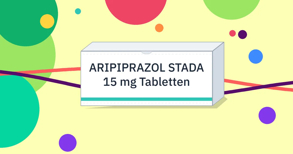 Symbolbild: Packung mit der Aufschrift ARIPIPRAZOL STADA 15 mg Tabletten (PZN 11651195) – Verfügbarkeit und Bezug in Apotheken in Frankfurt am Main