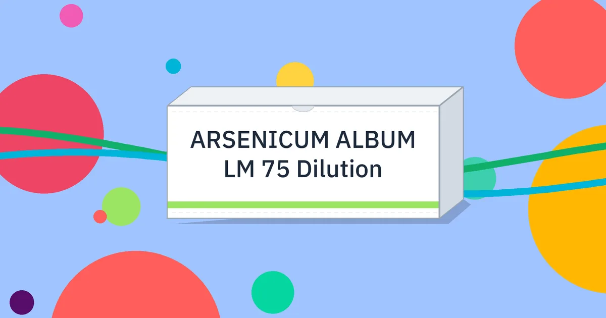 Symbolbild: Packung mit der Aufschrift ARSENICUM ALBUM LM 75 Dilution (PZN 12771122) – Verfügbarkeit und Bezug in Apotheken in Frankfurt am Main