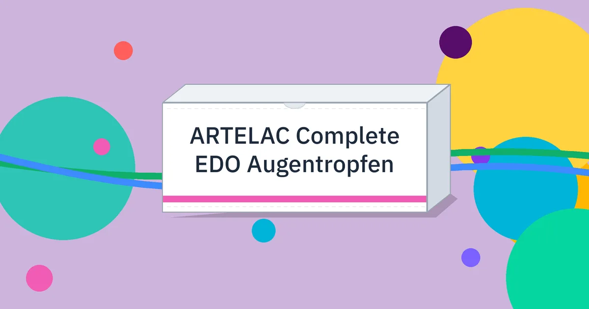 Symbolbild: Packung mit der Aufschrift ARTELAC Complete EDO Augentropfen (PZN 19993274) – Verfügbarkeit und Bezug in Apotheken in Frankfurt am Main