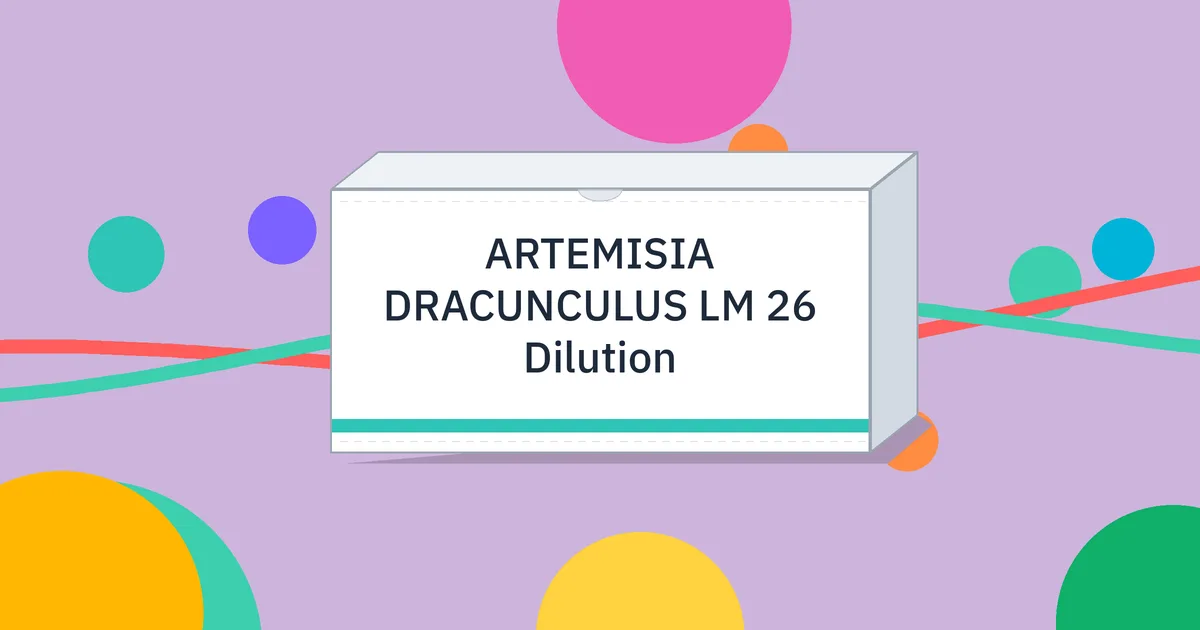 Symbolbild: Packung mit der Aufschrift ARTEMISIA DRACUNCULUS LM 26 Dilution (PZN 13394584) – Verfügbarkeit und Bezug in Apotheken in Frankfurt am Main