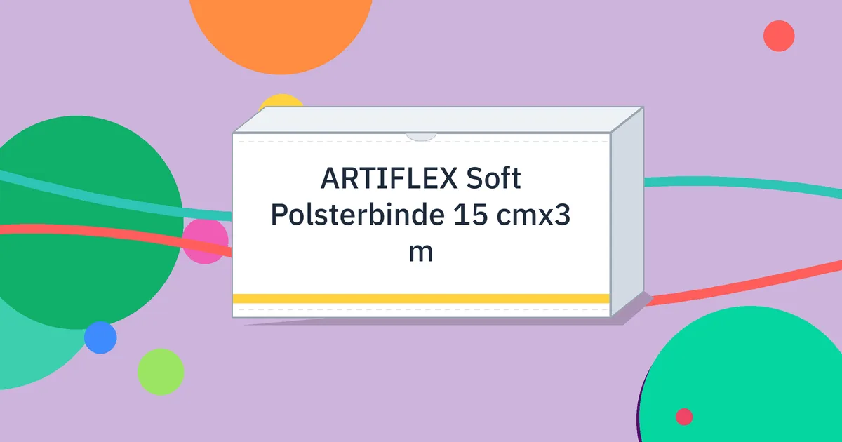 Symbolbild: Packung mit der Aufschrift ARTIFLEX Soft Polsterbinde 15 cmx3 m (PZN 09920630) – Verfügbarkeit und Bezug in Apotheken in Frankfurt am Main