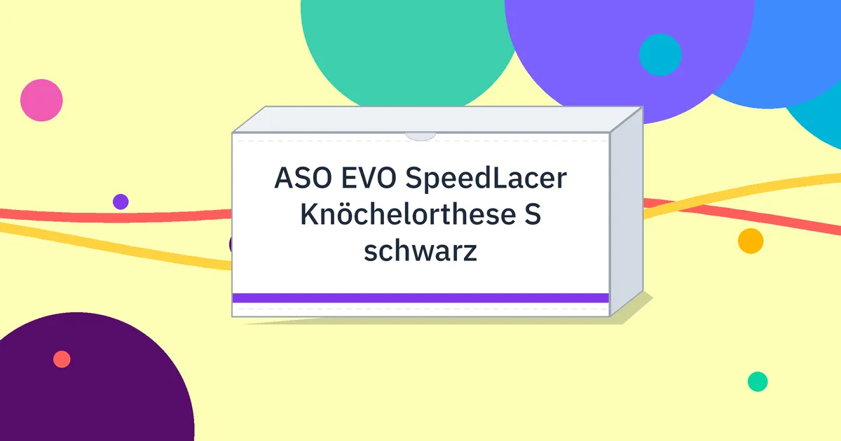 Symbolbild: Packung mit der Aufschrift ASO EVO SpeedLacer Knöchelorthese S schwarz (PZN 10839726) – Verfügbarkeit und Bezug in Apotheken in Frankfurt am Main