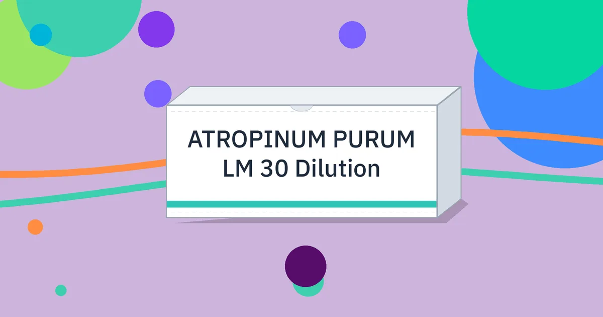 Symbolbild: Packung mit der Aufschrift ATROPINUM PURUM LM 30 Dilution (PZN 12782700) – Verfügbarkeit und Bezug in Apotheken in Frankfurt am Main