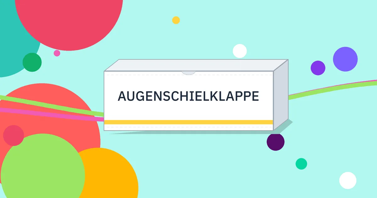 Symbolbild: Packung mit der Aufschrift AUGENSCHIELKLAPPE (PZN 01961144) – Verfügbarkeit und Bezug in Apotheken in Frankfurt am Main