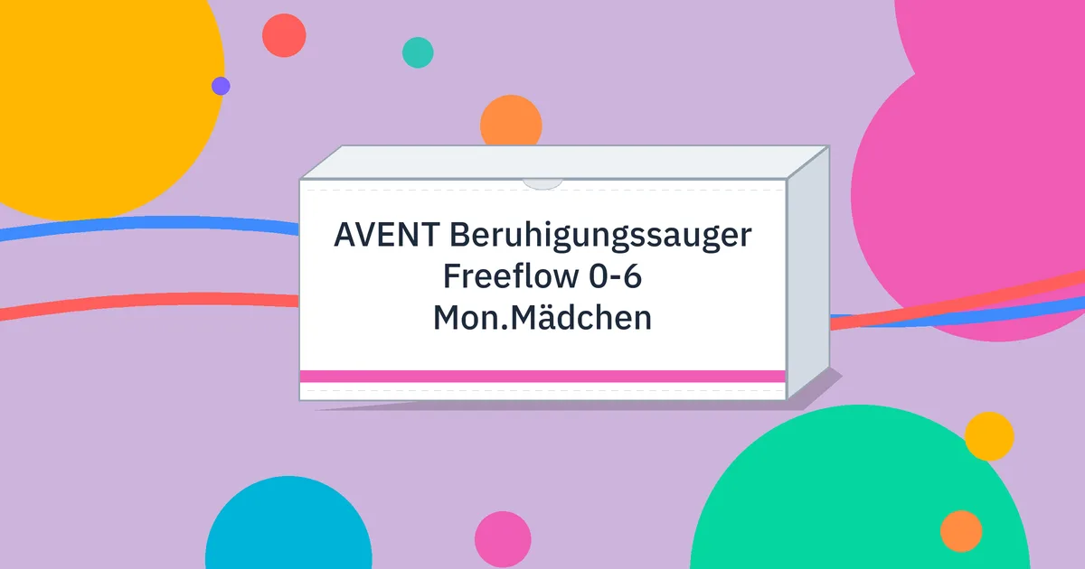 Symbolbild: Packung mit der Aufschrift AVENT Beruhigungssauger Freeflow 0-6 Mon.Mädchen (PZN 10754088) – Verfügbarkeit und Bezug in Apotheken in Frankfurt am Main
