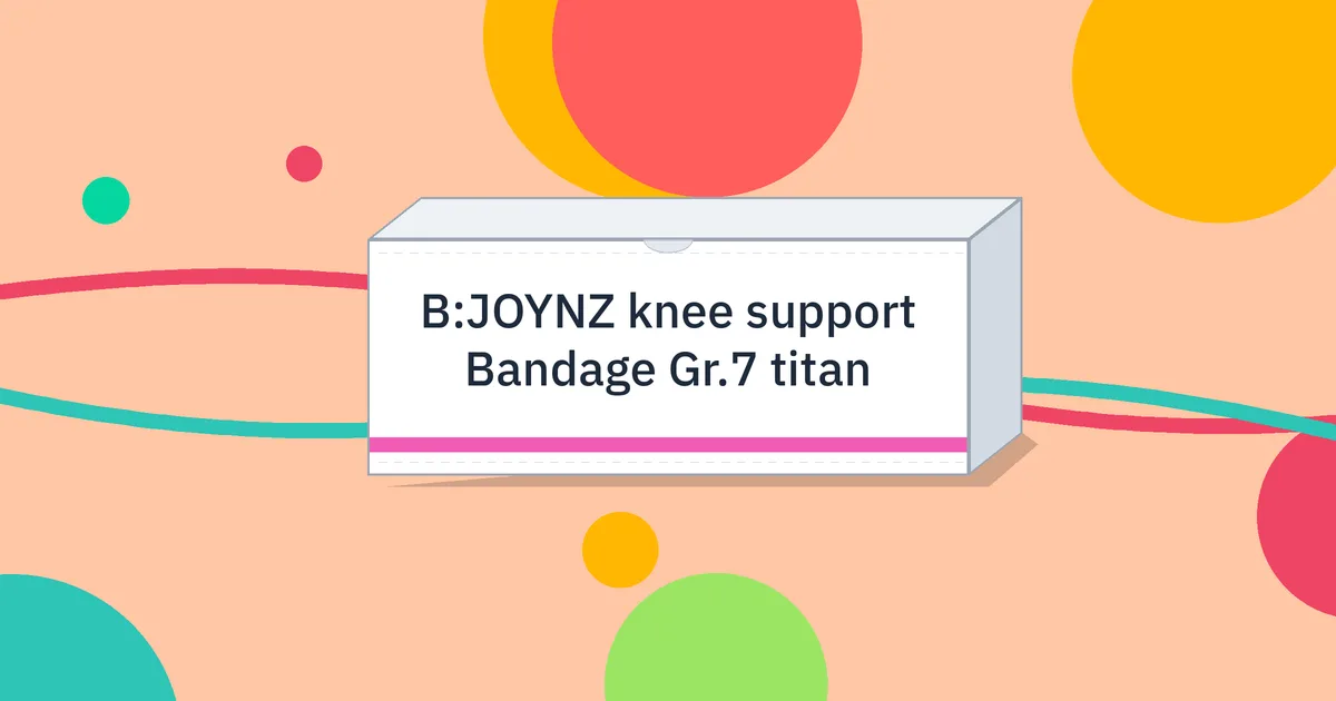 Symbolbild: Packung mit der Aufschrift B:JOYNZ knee support Bandage Gr.7 titan (PZN 20522539) – Verfügbarkeit und Bezug in Apotheken in Frankfurt am Main