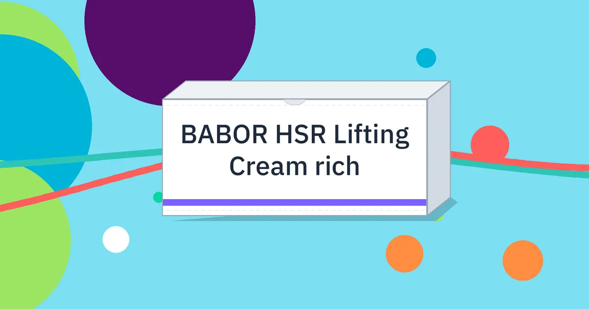 Symbolbild: Packung mit der Aufschrift BABOR HSR Lifting Cream rich (PZN 17836731) – Verfügbarkeit und Bezug in Apotheken in Frankfurt am Main