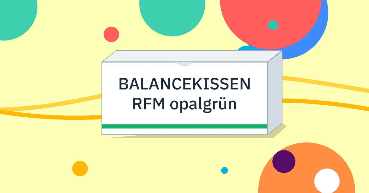 Symbolbild: Packung mit der Aufschrift BALANCEKISSEN RFM opalgrün (PZN 20170247) – Verfügbarkeit und Bezug in Apotheken in Frankfurt am Main