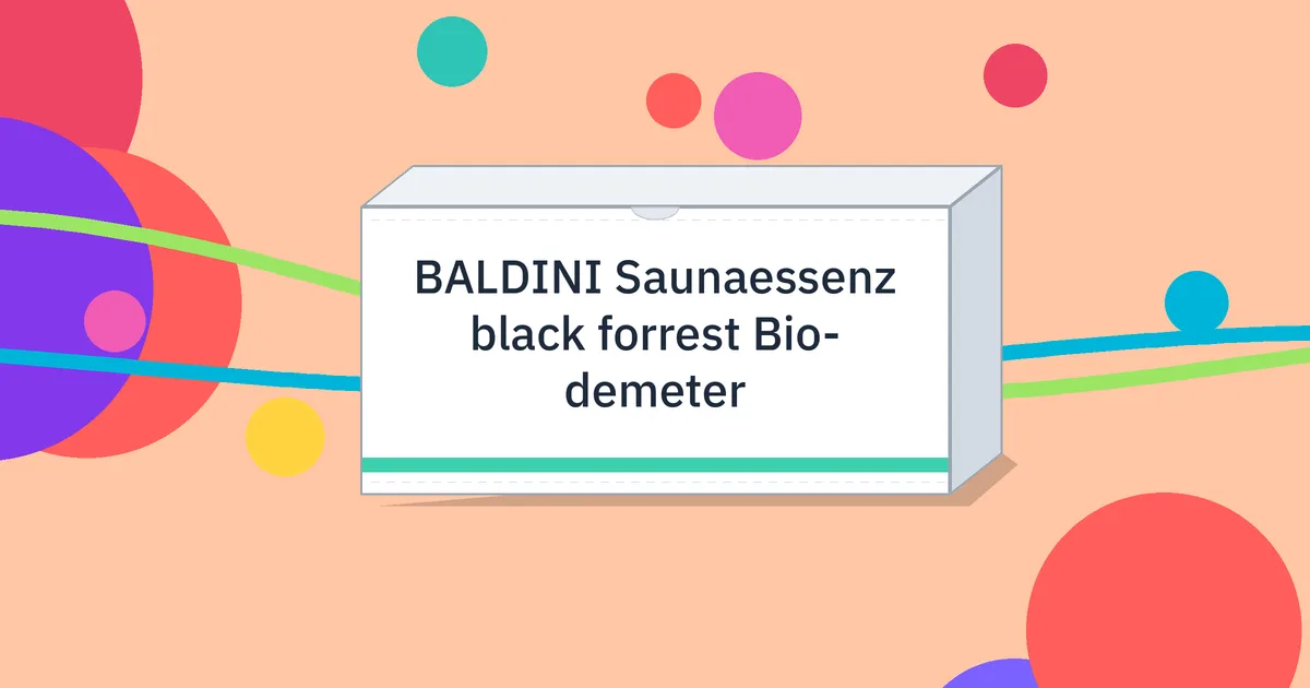 Symbolbild: Packung mit der Aufschrift BALDINI Saunaessenz black forrest Bio-demeter (PZN 14238998) – Verfügbarkeit und Bezug in Apotheken in Frankfurt am Main