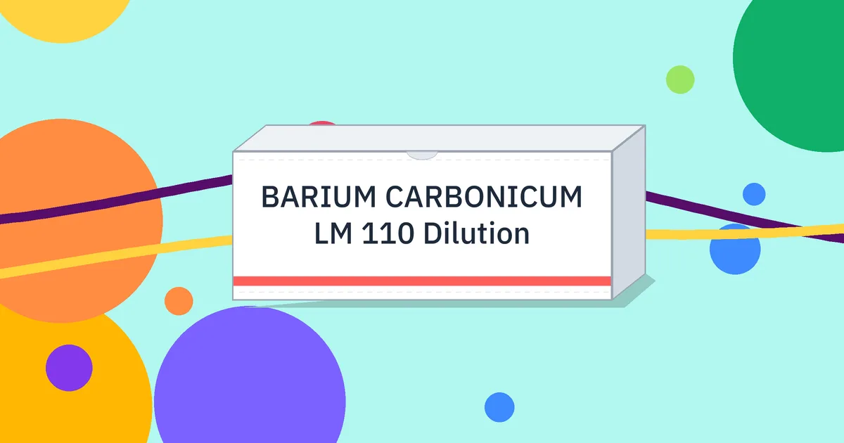Symbolbild: Packung mit der Aufschrift BARIUM CARBONICUM LM 110 Dilution (PZN 12789228) – Verfügbarkeit und Bezug in Apotheken in Frankfurt am Main