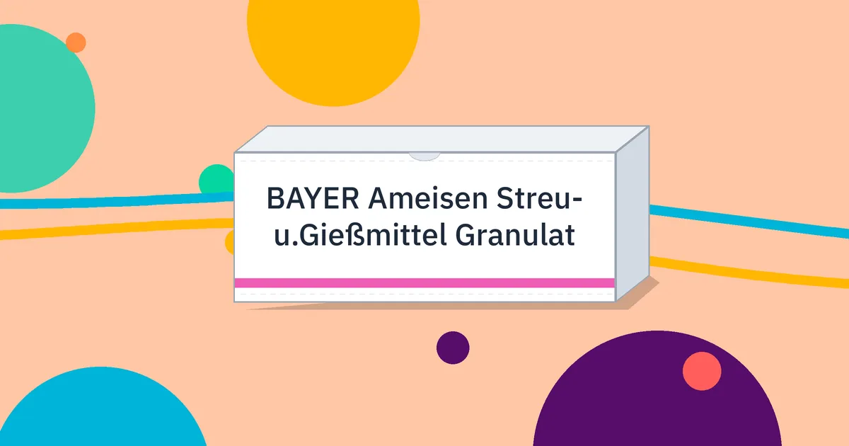 Symbolbild: Packung mit der Aufschrift BAYER Ameisen Streu-u.Gießmittel Granulat (PZN 09166707) – Verfügbarkeit und Bezug in Apotheken in Frankfurt am Main