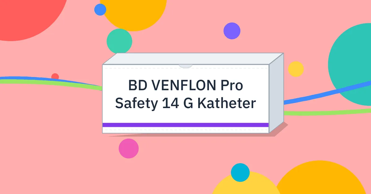 Symbolbild: Packung mit der Aufschrift BD VENFLON Pro Safety 14 G Katheter (PZN 13416156) – Verfügbarkeit und Bezug in Apotheken in Frankfurt am Main