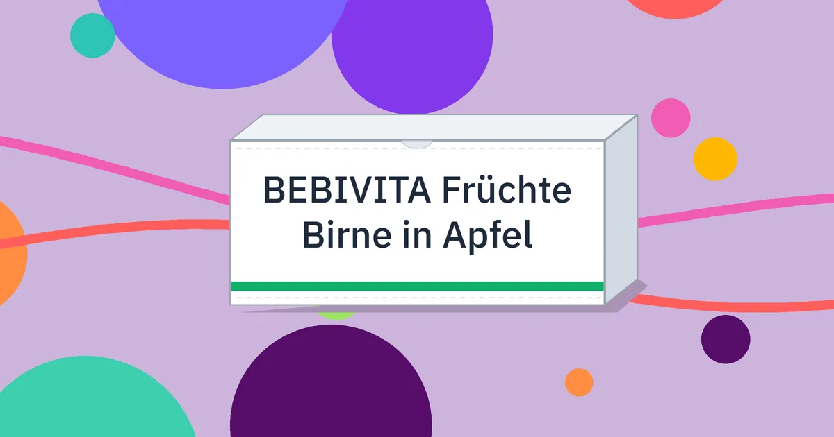 Symbolbild: Packung mit der Aufschrift BEBIVITA Früchte Birne in Apfel (PZN 16790458) – Verfügbarkeit und Bezug in Apotheken in Frankfurt am Main