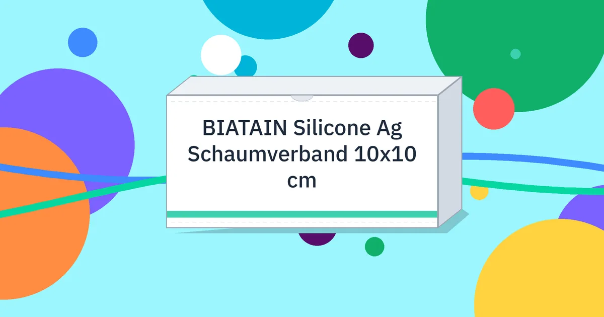 Symbolbild: Packung mit der Aufschrift BIATAIN Silicone Ag Schaumverband 10x10 cm (PZN 13831754) – Verfügbarkeit und Bezug in Apotheken in Frankfurt am Main