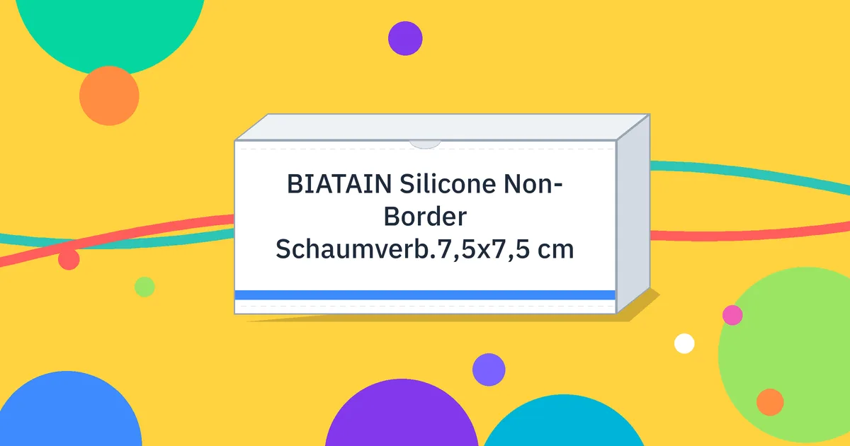 Symbolbild: Packung mit der Aufschrift BIATAIN Silicone Non-Border Schaumverb.7,5x7,5 cm (PZN 20599163) – Verfügbarkeit und Bezug in Apotheken in Frankfurt am Main