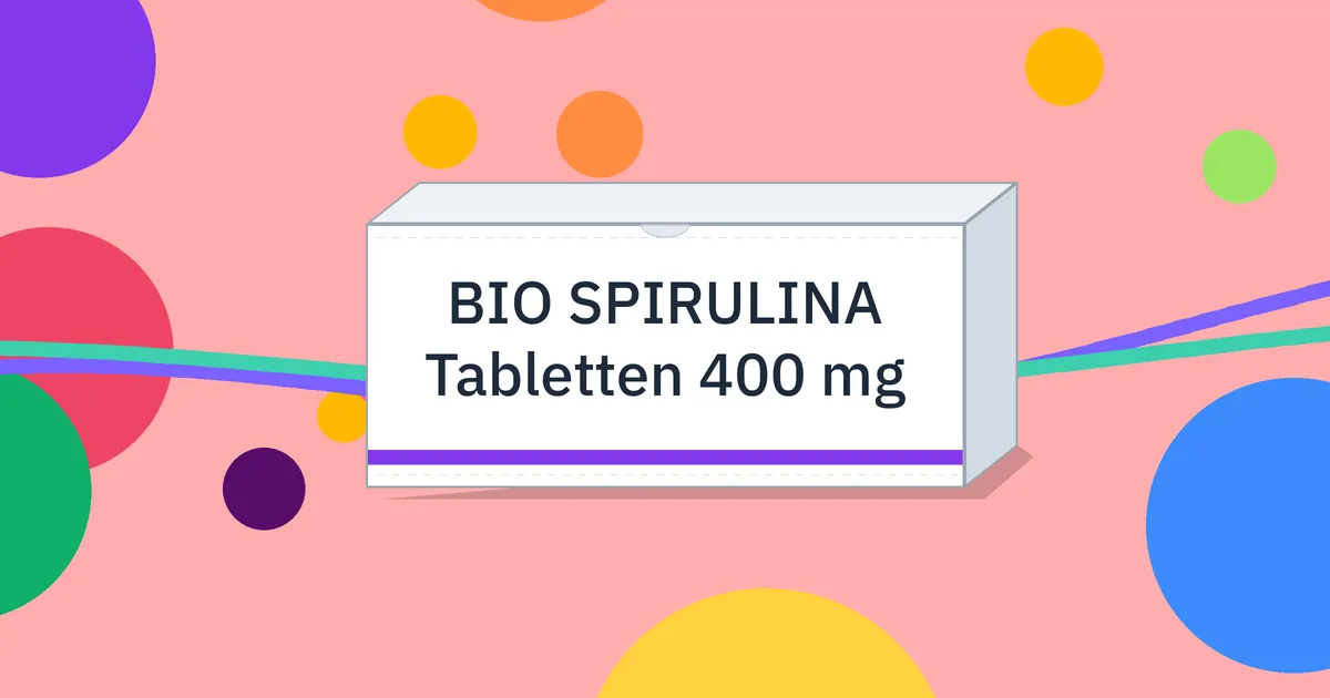 Symbolbild: Packung mit der Aufschrift BIO SPIRULINA Tabletten 400 mg (PZN 08483133) – Verfügbarkeit und Bezug in Apotheken in Frankfurt am Main