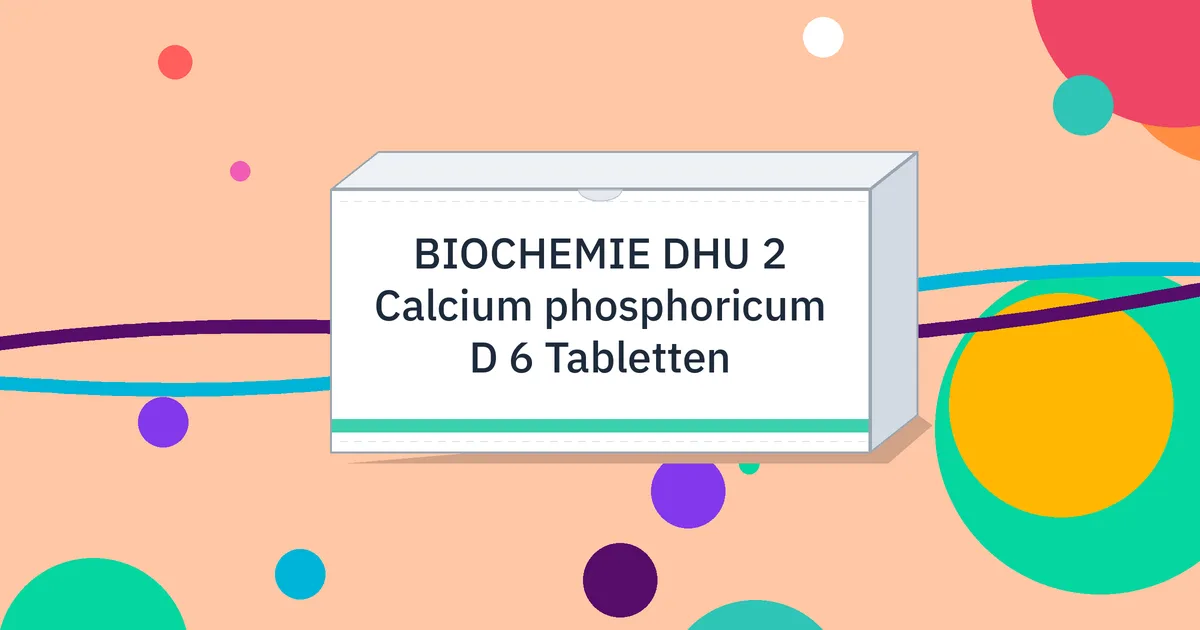 Symbolbild: Packung mit der Aufschrift BIOCHEMIE DHU 2 Calcium phosphoricum D 6 Tabletten (PZN 18182527) – Verfügbarkeit und Bezug in Apotheken in Frankfurt am Main