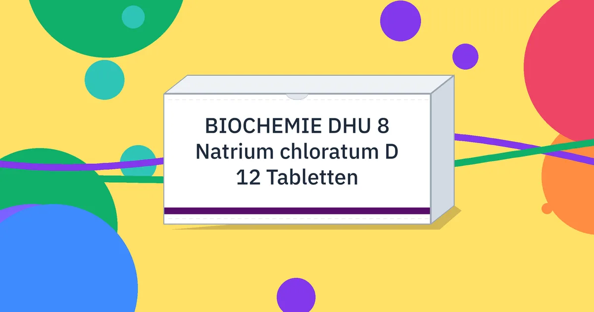Symbolbild: Packung mit der Aufschrift BIOCHEMIE DHU 8 Natrium chloratum D 12 Tabletten (PZN 02580792) – Verfügbarkeit und Bezug in Apotheken in Frankfurt am Main