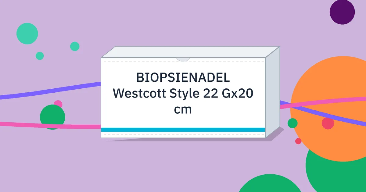 Symbolbild: Packung mit der Aufschrift BIOPSIENADEL Westcott Style 22 Gx20 cm (PZN 06771595) – Verfügbarkeit und Bezug in Apotheken in Frankfurt am Main