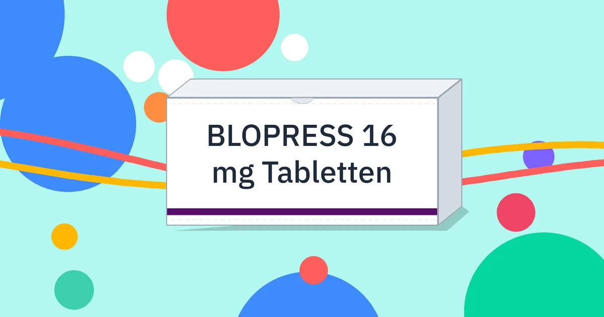 Symbolbild: Packung mit der Aufschrift BLOPRESS 16 mg Tabletten (PZN 01137712) – Verfügbarkeit und Bezug in Apotheken in Frankfurt am Main