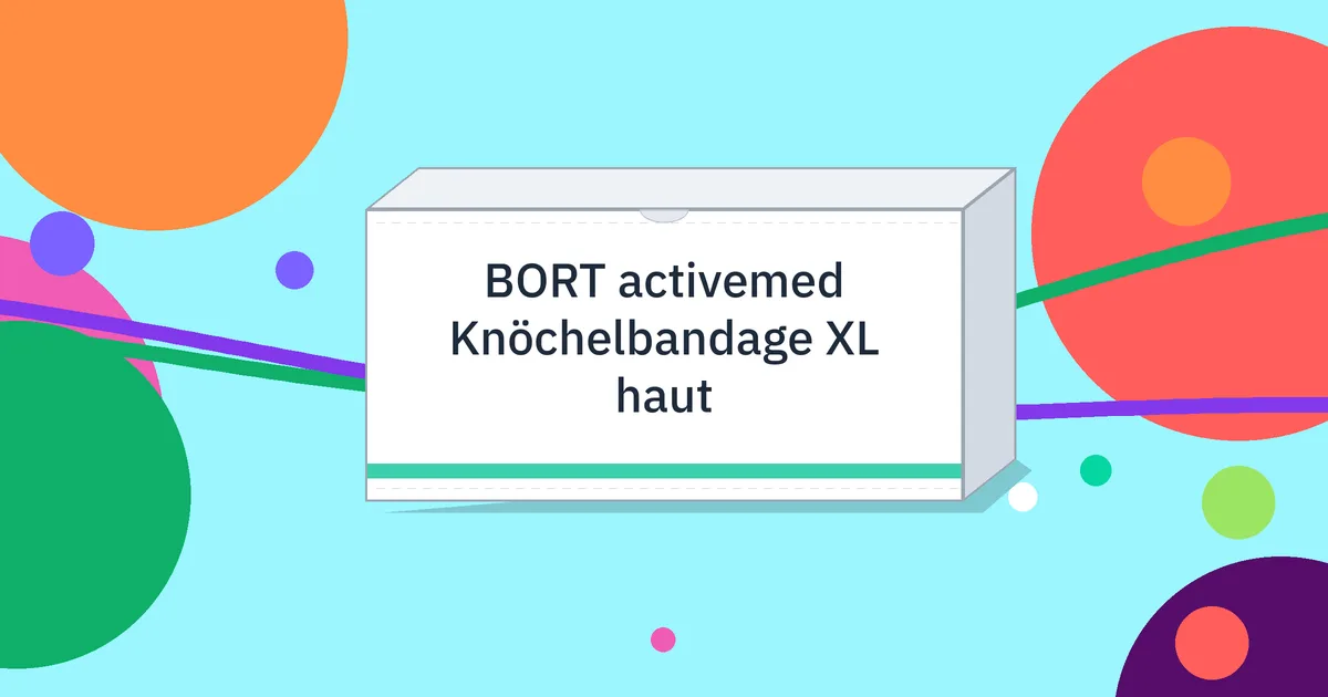 Symbolbild: Packung mit der Aufschrift BORT activemed Knöchelbandage XL haut (PZN 10024289) – Verfügbarkeit und Bezug in Apotheken in Frankfurt am Main