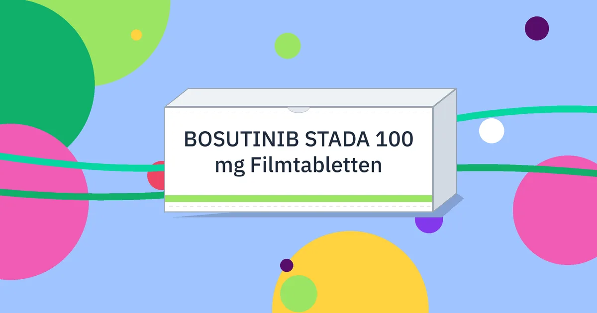 Symbolbild: Packung mit der Aufschrift BOSUTINIB STADA 100 mg Filmtabletten (PZN 19204320) – Verfügbarkeit und Bezug in Apotheken in Frankfurt am Main