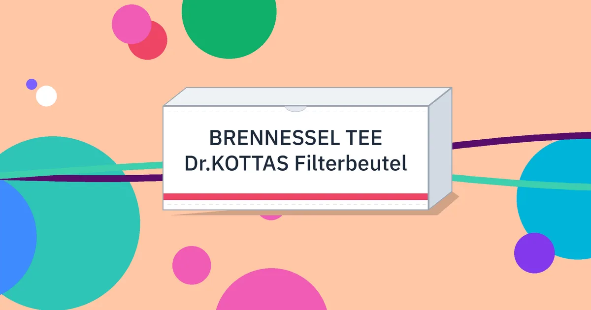 Symbolbild: Packung mit der Aufschrift BRENNESSEL TEE Dr.KOTTAS Filterbeutel (PZN 09919822) – Verfügbarkeit und Bezug in Apotheken in Frankfurt am Main