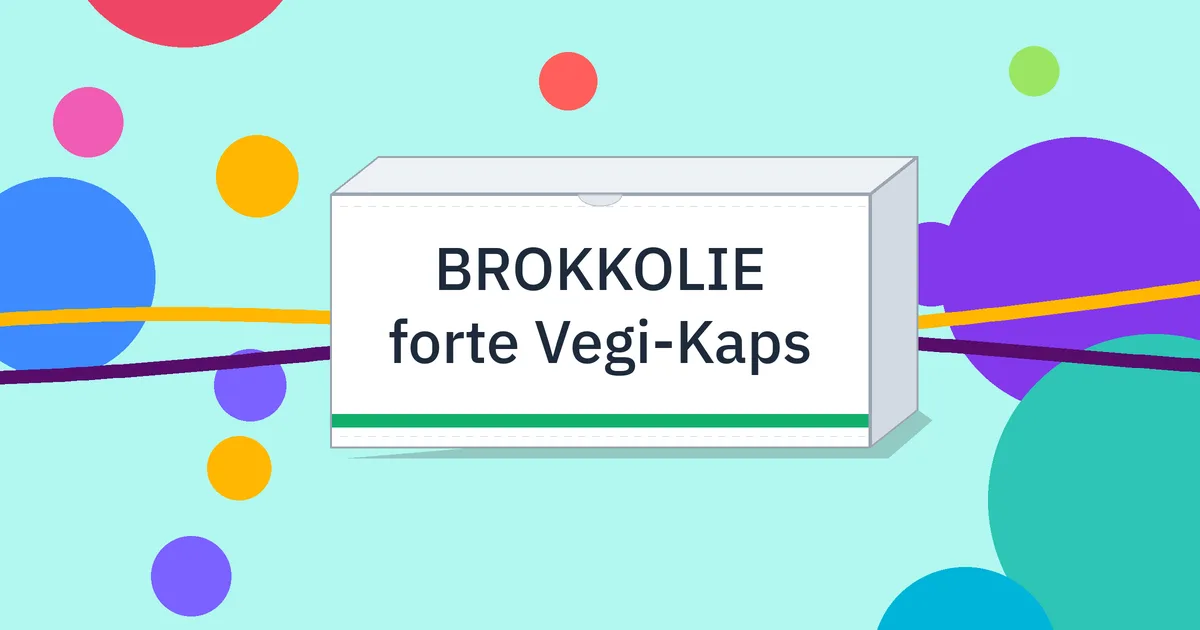 Symbolbild: Packung mit der Aufschrift BROKKOLIE forte Vegi-Kaps (PZN 06584829) – Verfügbarkeit und Bezug in Apotheken in Frankfurt am Main