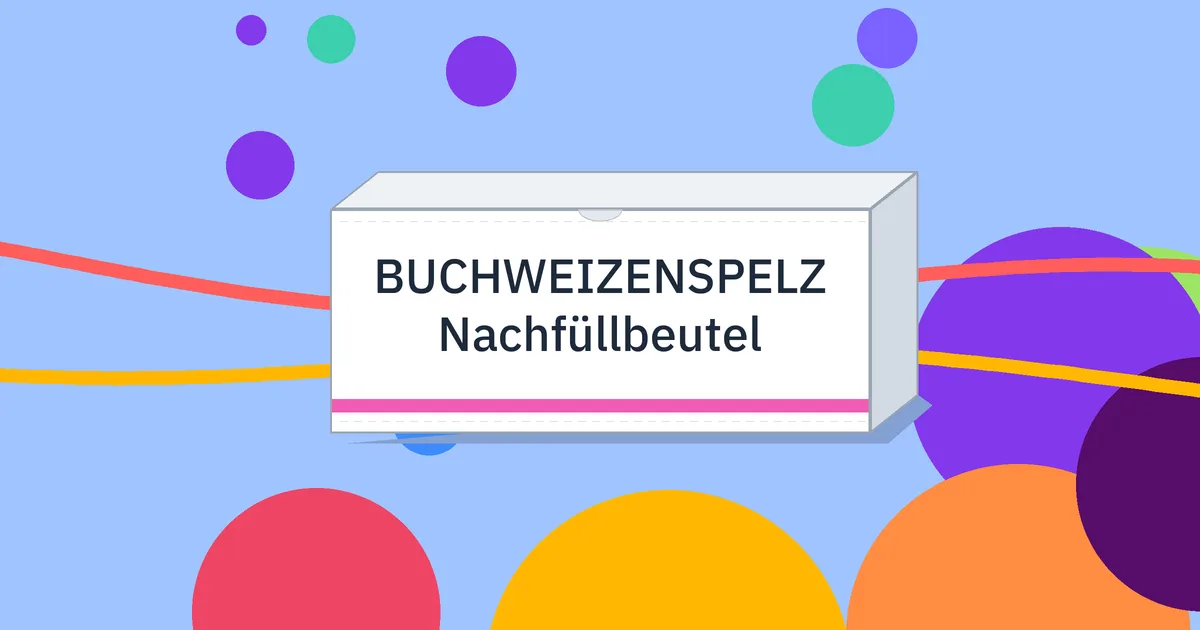 Symbolbild: Packung mit der Aufschrift BUCHWEIZENSPELZ Nachfüllbeutel (PZN 05451581) – Verfügbarkeit und Bezug in Apotheken in Frankfurt am Main