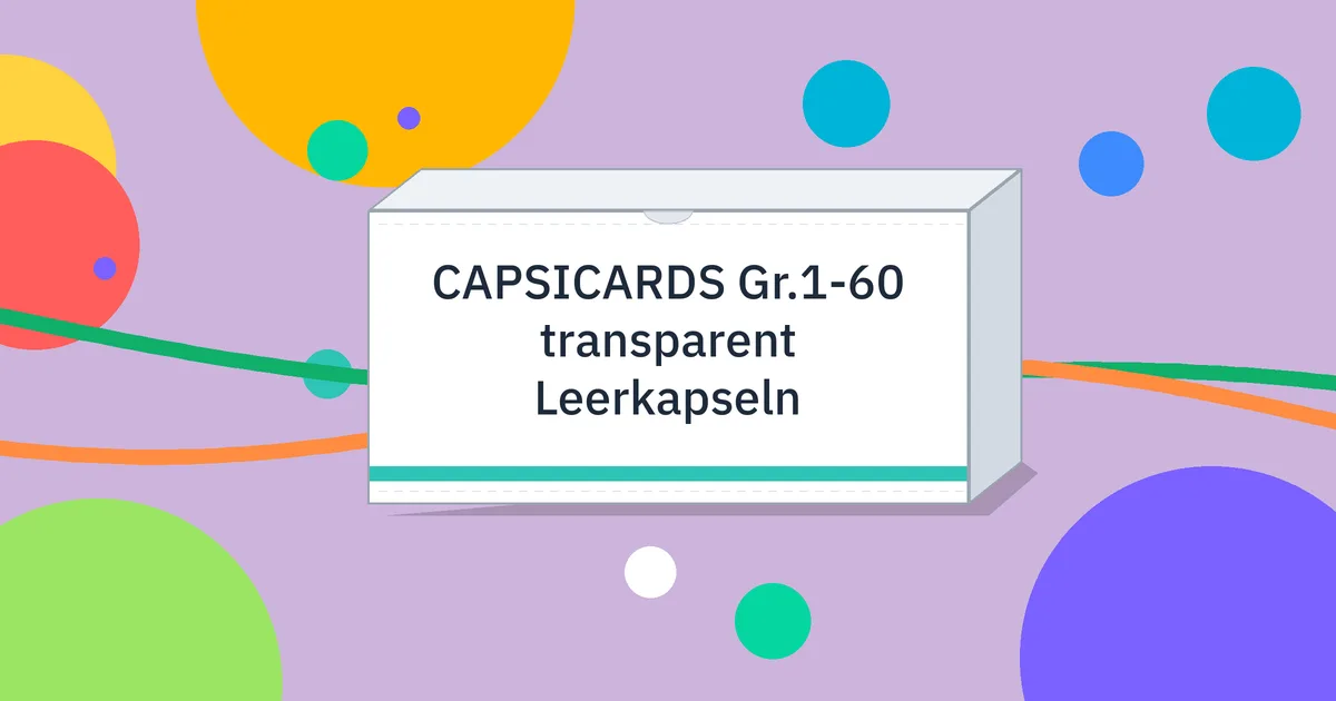 Symbolbild: Packung mit der Aufschrift CAPSICARDS Gr.1-60 transparent Leerkapseln (PZN 11000026) – Verfügbarkeit und Bezug in Apotheken in Frankfurt am Main