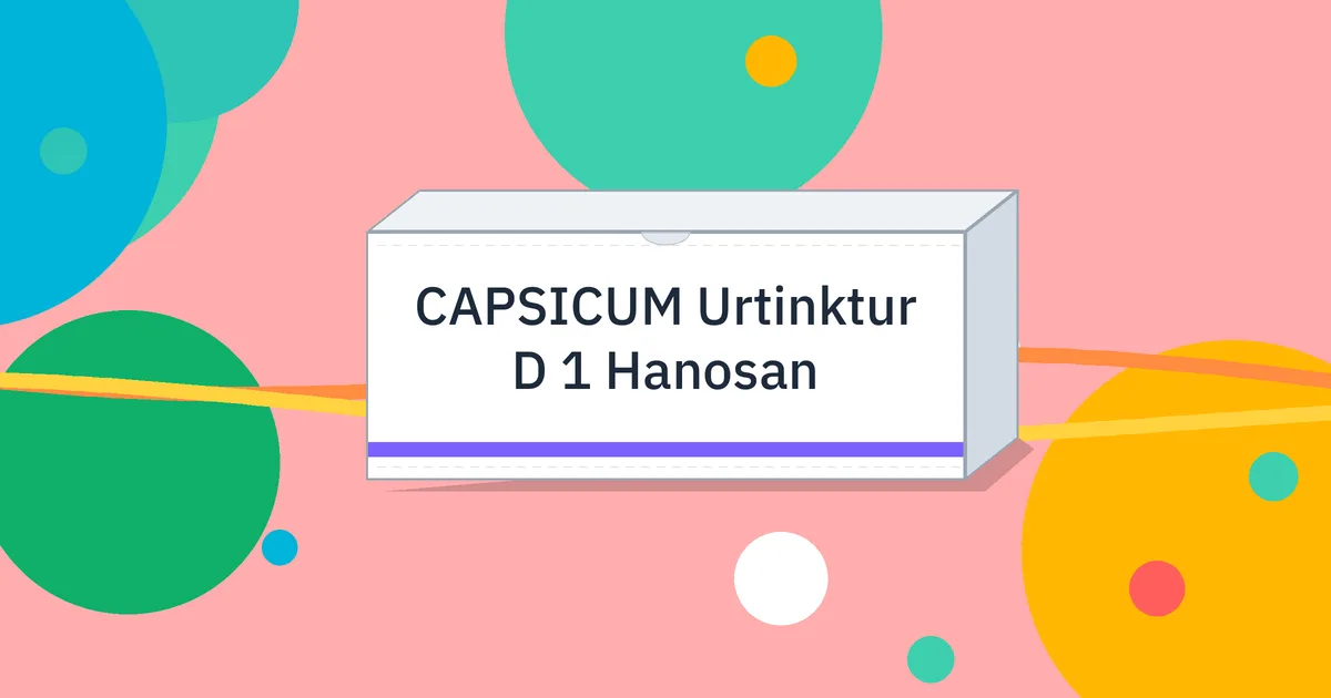 Symbolbild: Packung mit der Aufschrift CAPSICUM Urtinktur D 1 Hanosan (PZN 07431192) – Verfügbarkeit und Bezug in Apotheken in Frankfurt am Main