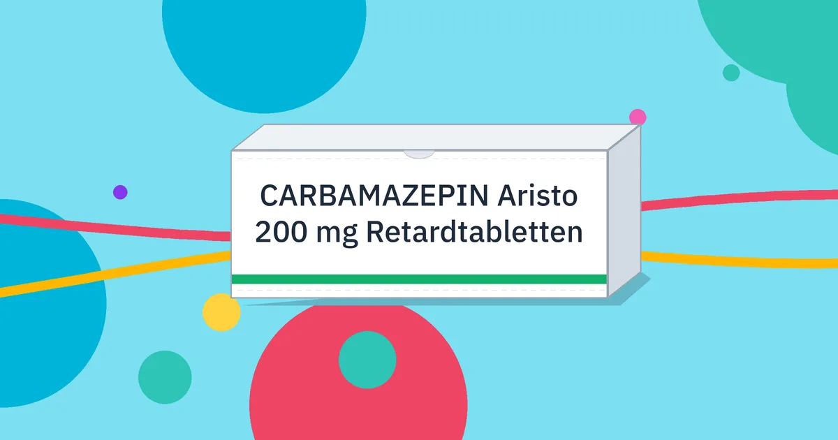 Symbolbild: Packung mit der Aufschrift CARBAMAZEPIN Aristo 200 mg Retardtabletten (PZN 00607417) – Verfügbarkeit und Bezug in Apotheken in Frankfurt am Main