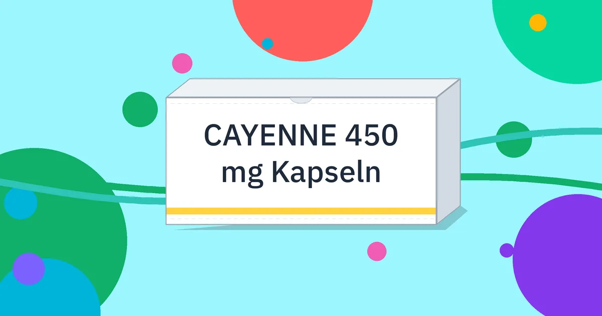 Symbolbild: Packung mit der Aufschrift CAYENNE 450 mg Kapseln (PZN 02036982) – Verfügbarkeit und Bezug in Apotheken in Frankfurt am Main