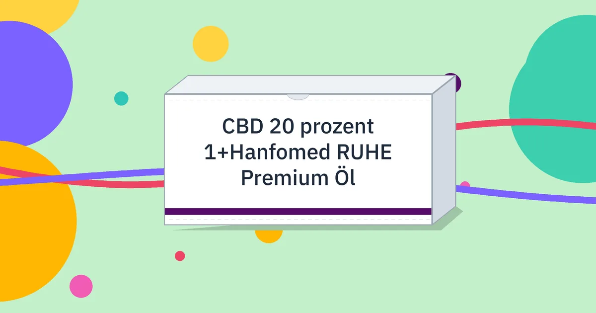Symbolbild: Packung mit der Aufschrift CBD 20 prozent 1+Hanfomed RUHE Premium Öl (PZN 18762265) – Verfügbarkeit und Bezug in Apotheken in Frankfurt am Main