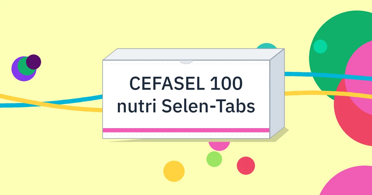 Symbolbild: Packung mit der Aufschrift CEFASEL 100 nutri Selen-Tabs (PZN 07008795) – Verfügbarkeit und Bezug in Apotheken in Frankfurt am Main