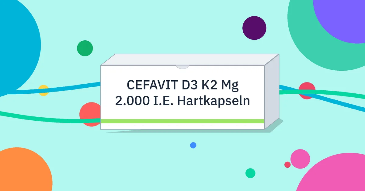 Symbolbild: Packung mit der Aufschrift CEFAVIT D3 K2 Mg 2.000 I.E. Hartkapseln (PZN 13975246) – Verfügbarkeit und Bezug in Apotheken in Frankfurt am Main