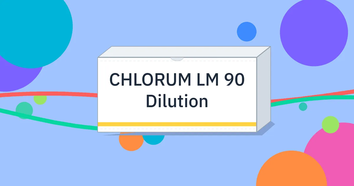 Symbolbild: Packung mit der Aufschrift CHLORUM LM 90 Dilution (PZN 12816735) – Verfügbarkeit und Bezug in Apotheken in Frankfurt am Main