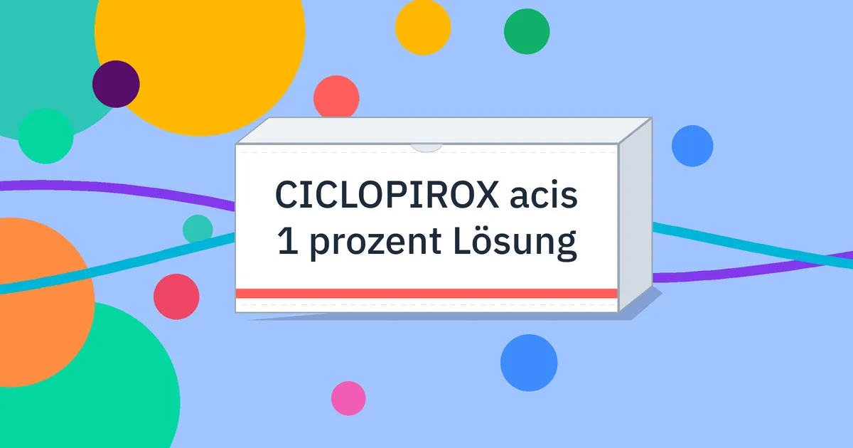 Symbolbild: Packung mit der Aufschrift CICLOPIROX acis 1 prozent Lösung (PZN 06784451) – Verfügbarkeit und Bezug in Apotheken in Frankfurt am Main