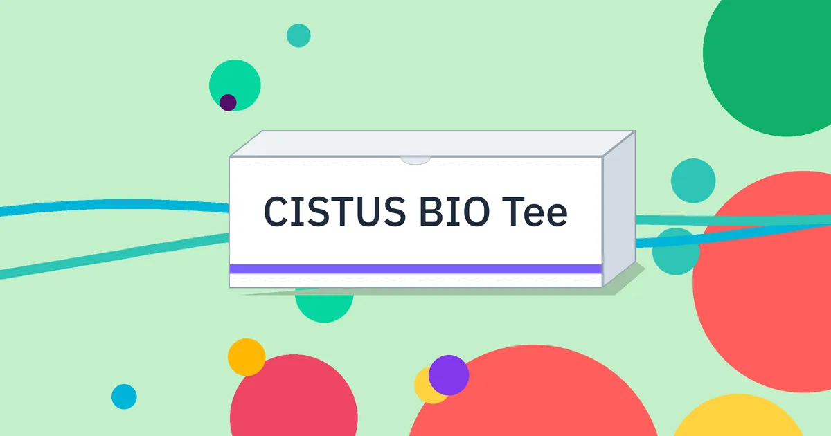 Symbolbild: Packung mit der Aufschrift CISTUS BIO Tee (PZN 06888446) – Verfügbarkeit und Bezug in Apotheken in Frankfurt am Main