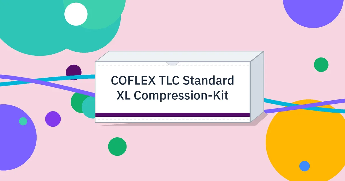 Symbolbild: Packung mit der Aufschrift COFLEX TLC Standard XL Compression-Kit (PZN 17558663) – Verfügbarkeit und Bezug in Apotheken in Frankfurt am Main