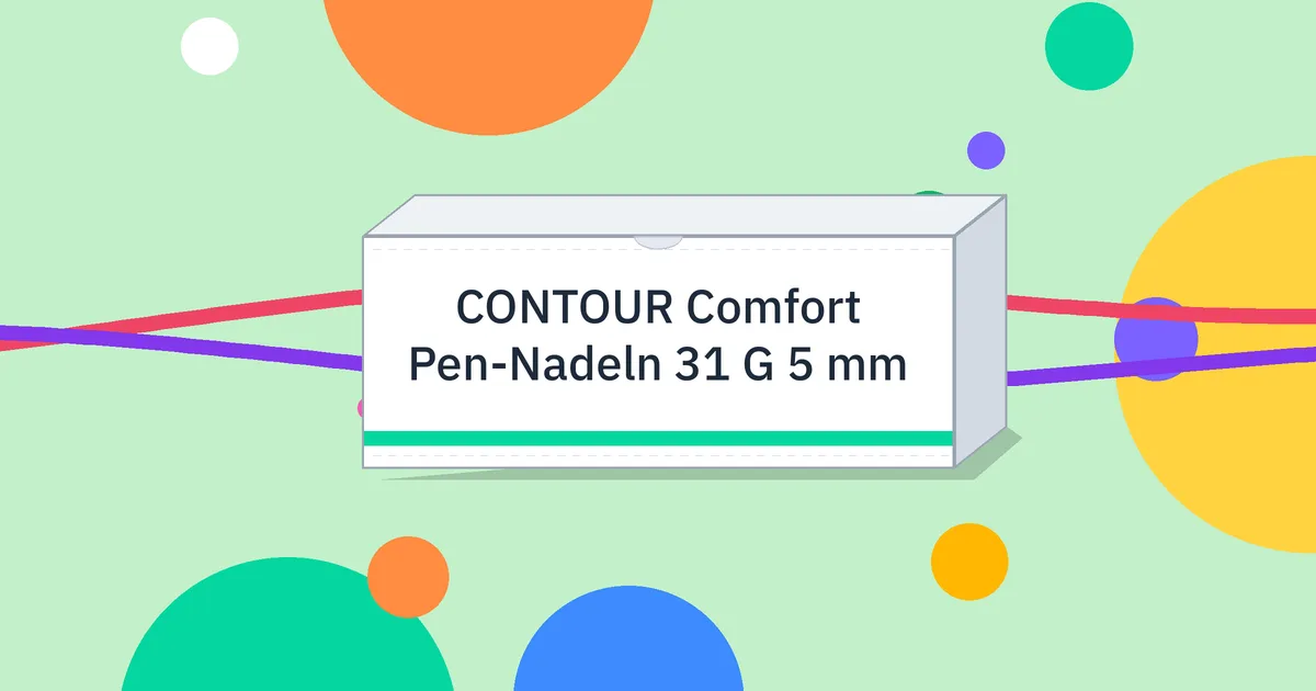 Symbolbild: Packung mit der Aufschrift CONTOUR Comfort Pen-Nadeln 31 G 5 mm (PZN 20380677) – Verfügbarkeit und Bezug in Apotheken in Frankfurt am Main