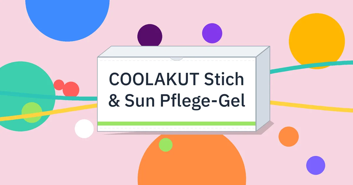 Symbolbild: Packung mit der Aufschrift COOLAKUT Stich & Sun Pflege-Gel (PZN 11564875) – Verfügbarkeit und Bezug in Apotheken in Frankfurt am Main