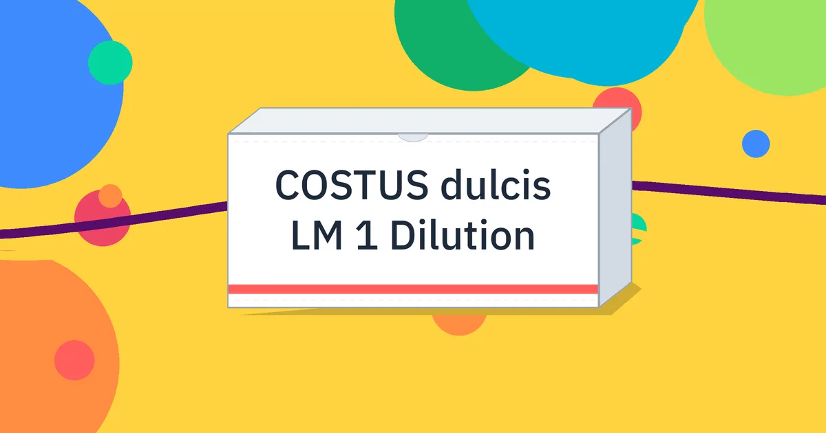 Symbolbild: Packung mit der Aufschrift COSTUS dulcis LM 1 Dilution (PZN 13454783) – Verfügbarkeit und Bezug in Apotheken in Frankfurt am Main