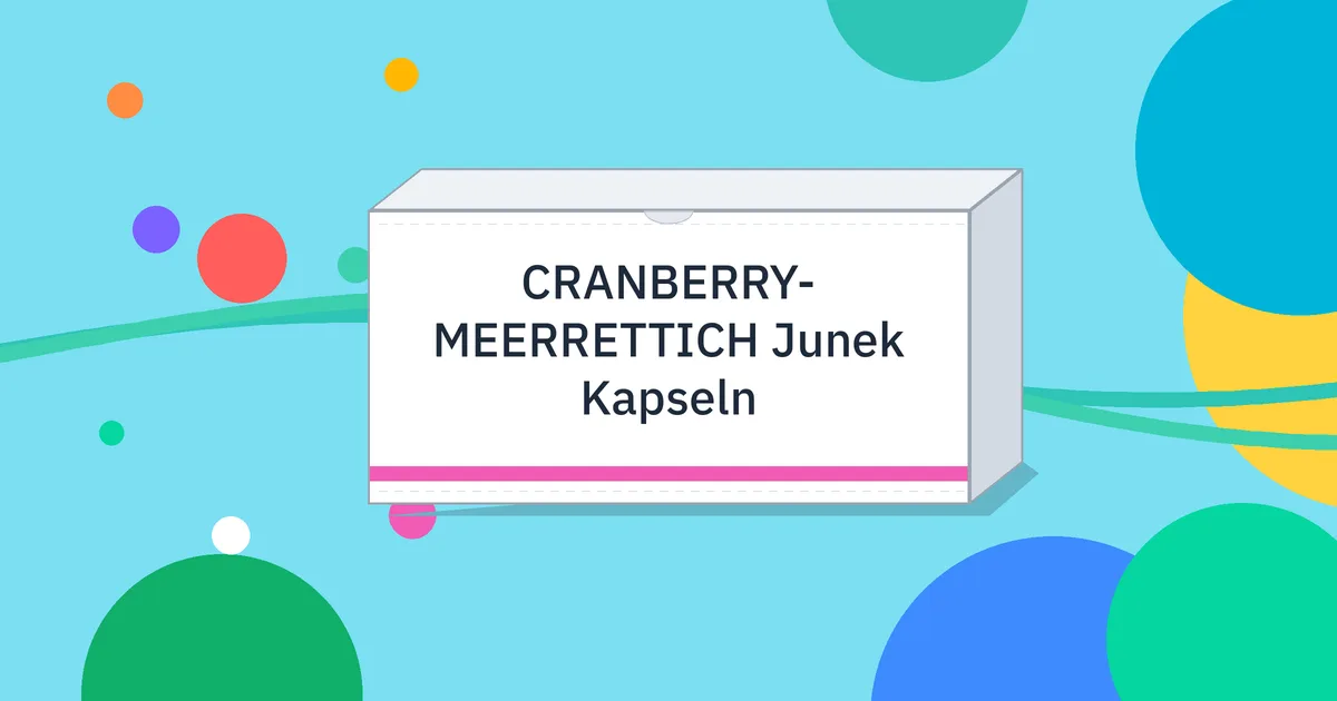 Symbolbild: Packung mit der Aufschrift CRANBERRY-MEERRETTICH Junek Kapseln (PZN 10307024) – Verfügbarkeit und Bezug in Apotheken in Frankfurt am Main