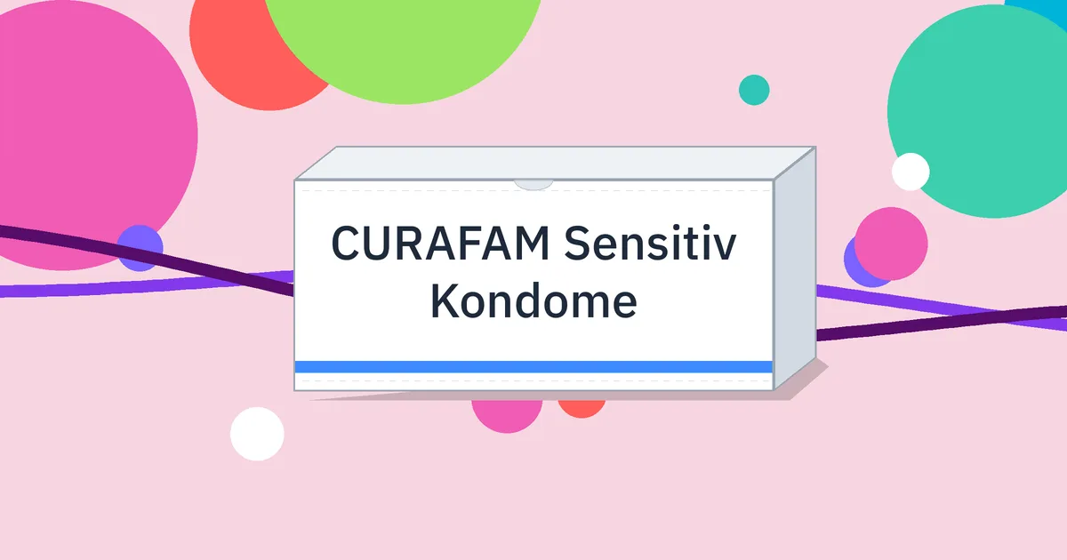 Symbolbild: Packung mit der Aufschrift CURAFAM Sensitiv Kondome (PZN 07599603) – Verfügbarkeit und Bezug in Apotheken in Frankfurt am Main