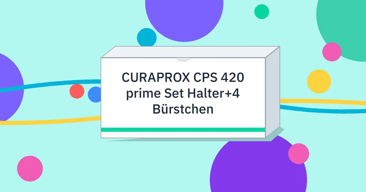 Symbolbild: Packung mit der Aufschrift CURAPROX CPS 420 prime Set Halter+4 Bürstchen (PZN 01292973) – Verfügbarkeit und Bezug in Apotheken in Frankfurt am Main